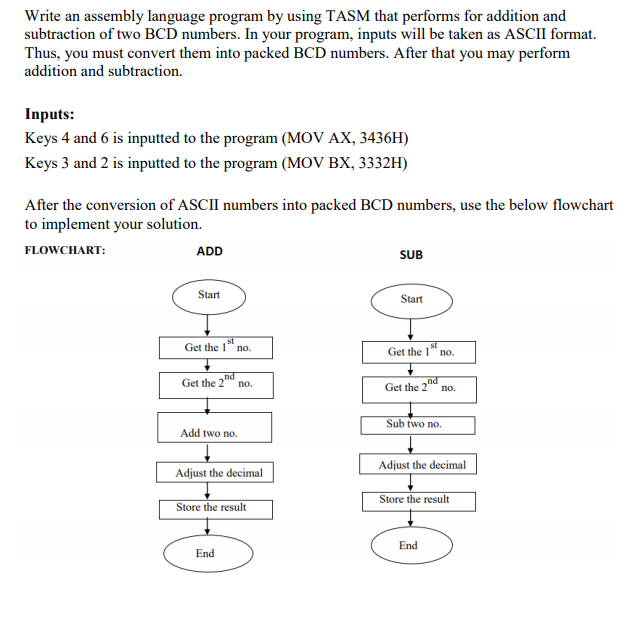 Write An Assembly Language Program By Using Tasm That