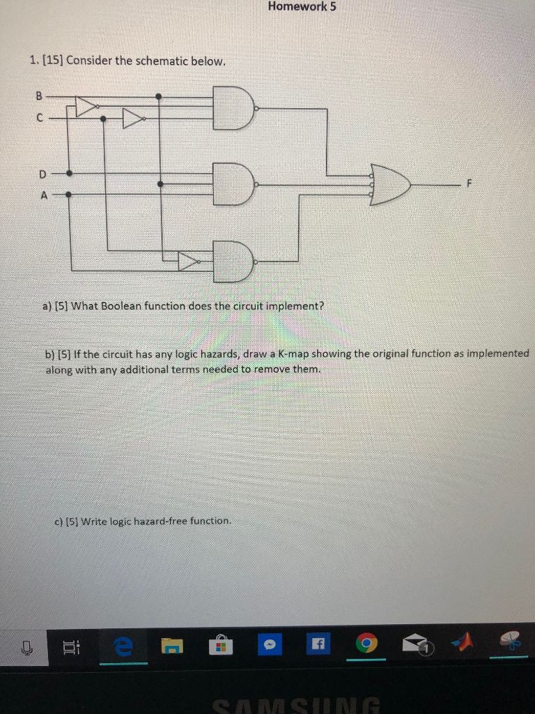 Solved Homework 5 1. [15] Consider the schematic below. a) | Chegg.com
