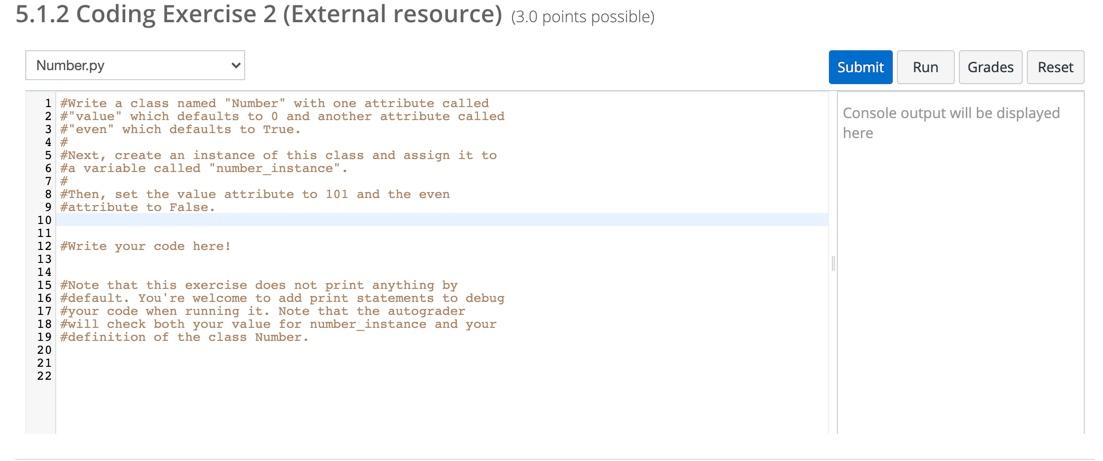 Solved 5.1.2 Coding Exercise 1 (External resource) (3.0 | Chegg.com Solved 5.1.2 Coding Exercise 1 (External resource) (3.0 | Chegg.com