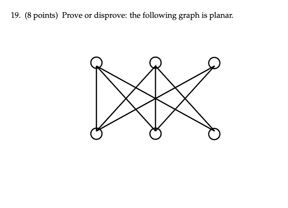 Solved 19. (8 points) Prove or disprove: the following graph | Chegg.com