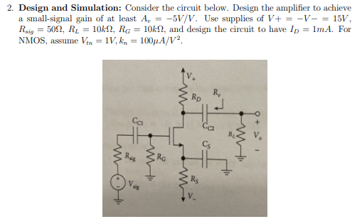 Solved 2. Design and Simulation: Consider the circuit below. | Chegg.com
