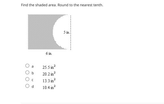 Solved Find the shaded area. Round to the nearest tenth. | Chegg.com