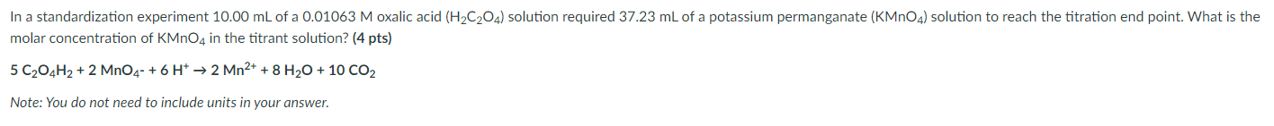 Solved In ﻿a standardization experiment | Chegg.com