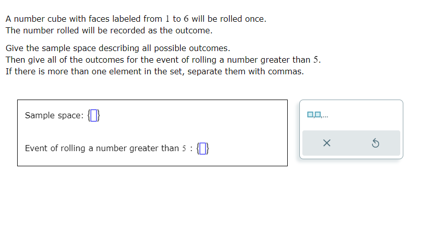 Solved A number cube with faces labeled from 1 to 6 will be | Chegg.com