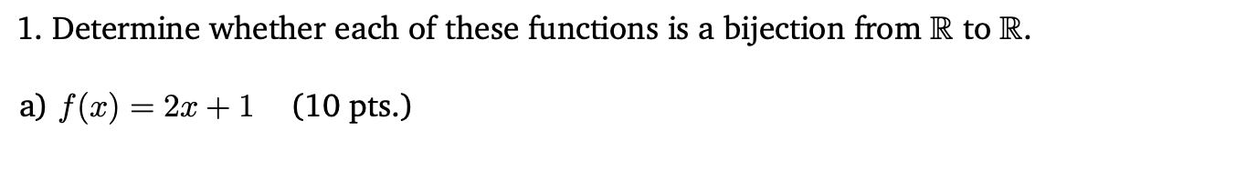 Solved 1 Determine Whether Each Of These Functions Is A