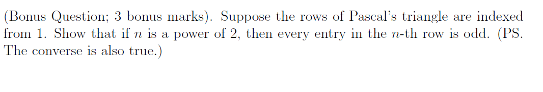 Solved (Bonus Question; 3 bonus marks). Suppose the rows of | Chegg.com
