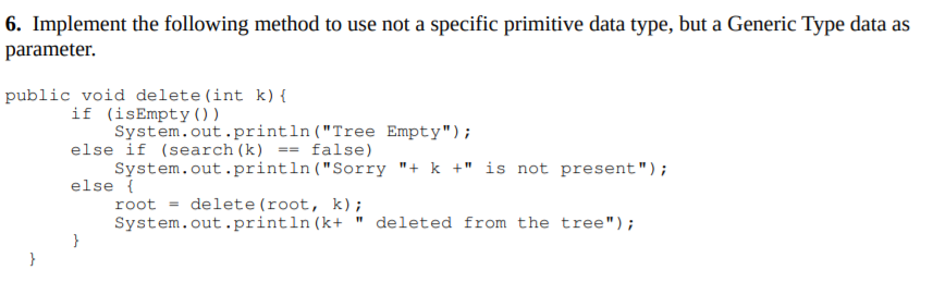 Solved 6. Implement the following method to use not a | Chegg.com