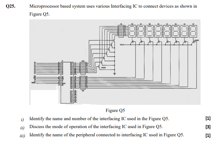 Solved Q25. Microprocessor based system uses various | Chegg.com