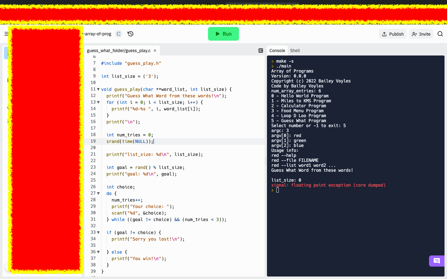 Solved I'm having problems with the list_size. The list size | Chegg.com