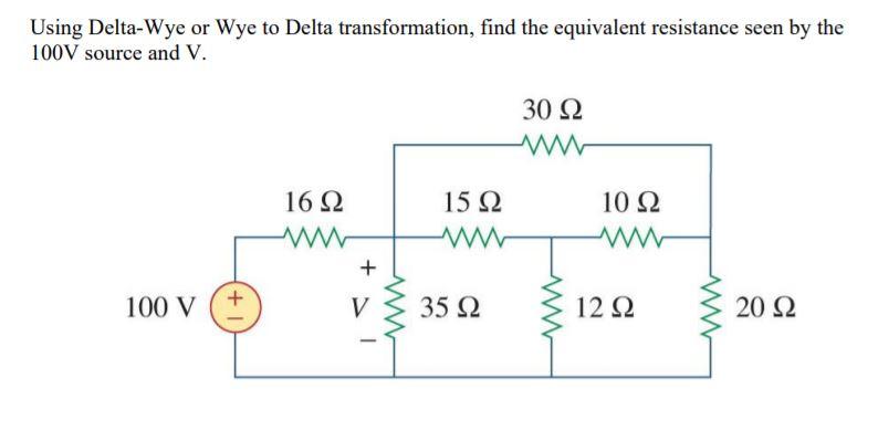 Solved Using Delta-Wye or Wye to Delta transformation, find | Chegg.com