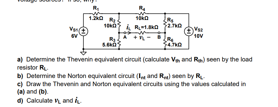 Solved a) ﻿Determine the Thevenin equivalent circuit | Chegg.com