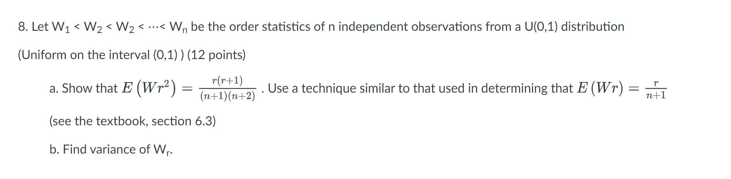 Solved 8. Let W1 | Chegg.com