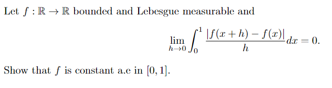Solved Let F R→r Bounded And Lebesgue Measurable And