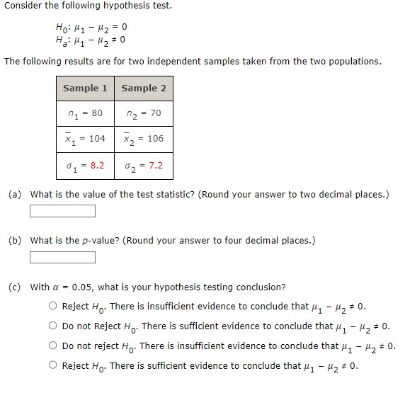 Solved Consider the following hypothesis | Chegg.com