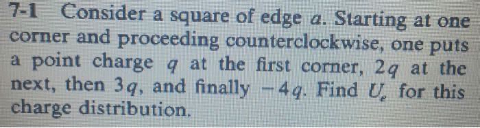 Solved 7-1 Consider a square of edge a. Starting at one | Chegg.com