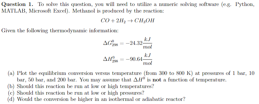 Solved Question 1. To solve this question, you will need to | Chegg.com