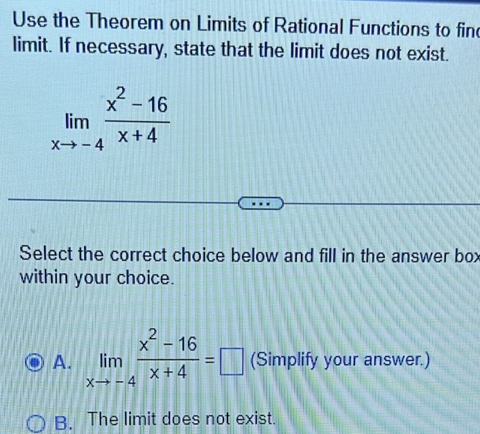 Solved Use the Theorem on Limits of Rational Functions to | Chegg.com