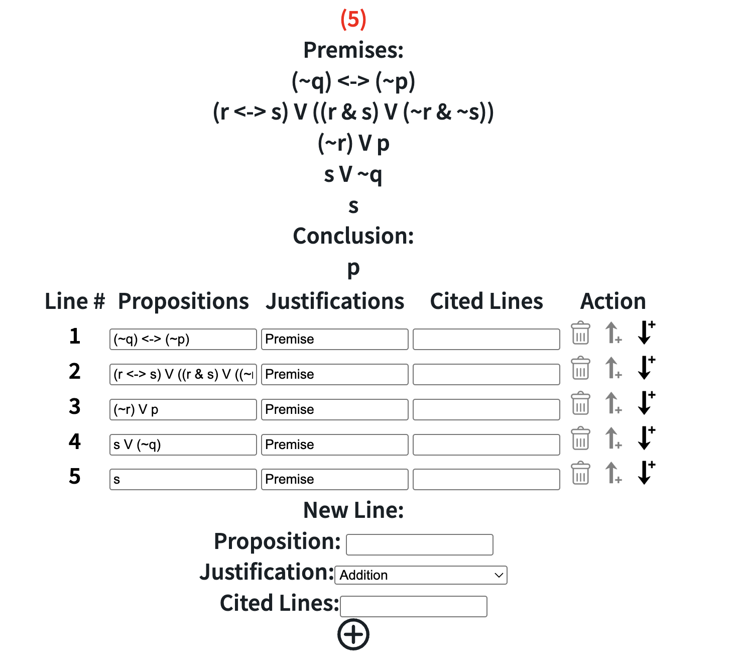 Solved Logic.Justification options: | Chegg.com