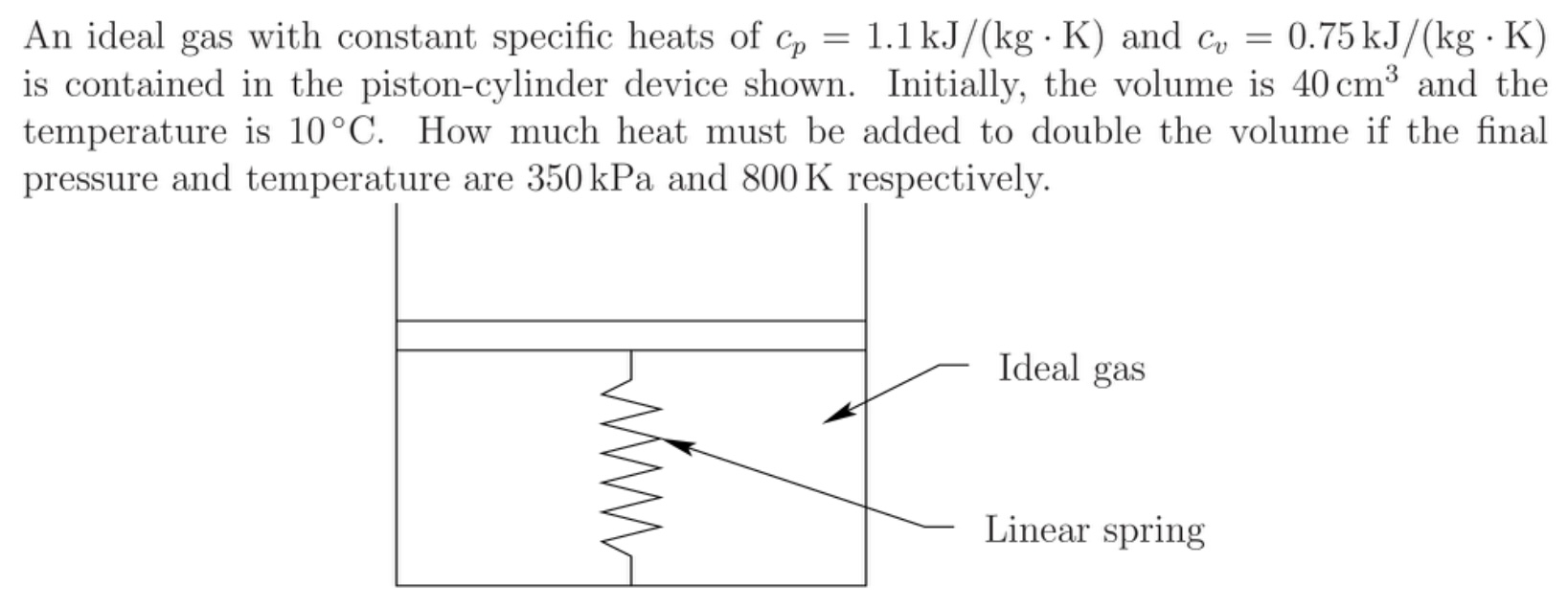 Solved A piston-cylinder device contains air (R=287 | Chegg.com