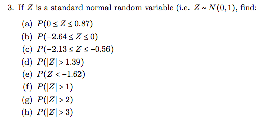 Solved 3. If Z is a standard normal random variable (i.e. | Chegg.com