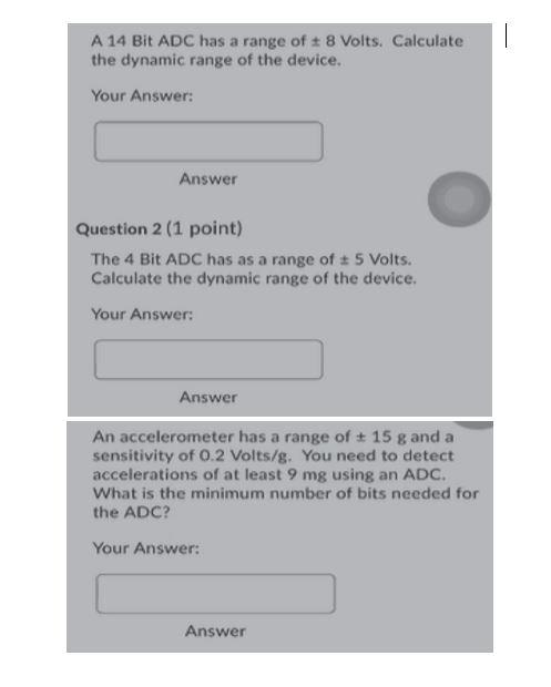 Solved A 14 Bit ADC has a range of \pm 8 Volts. Calculate | Chegg.com