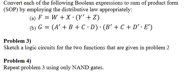 Solved Convert each of the following Boolean expressions to | Chegg.com