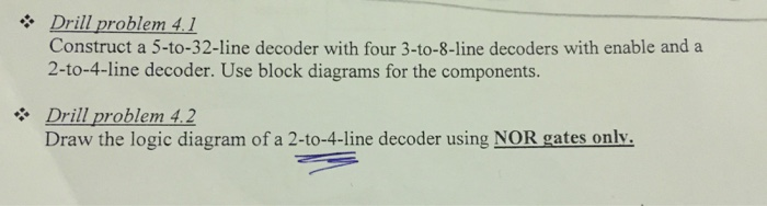 Solved Drill problem 4.1 Construct a 5-to-32-line decoder | Chegg.com