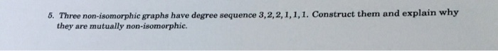 Solved Three non-isomorphic graphs have degree sequence | Chegg.com