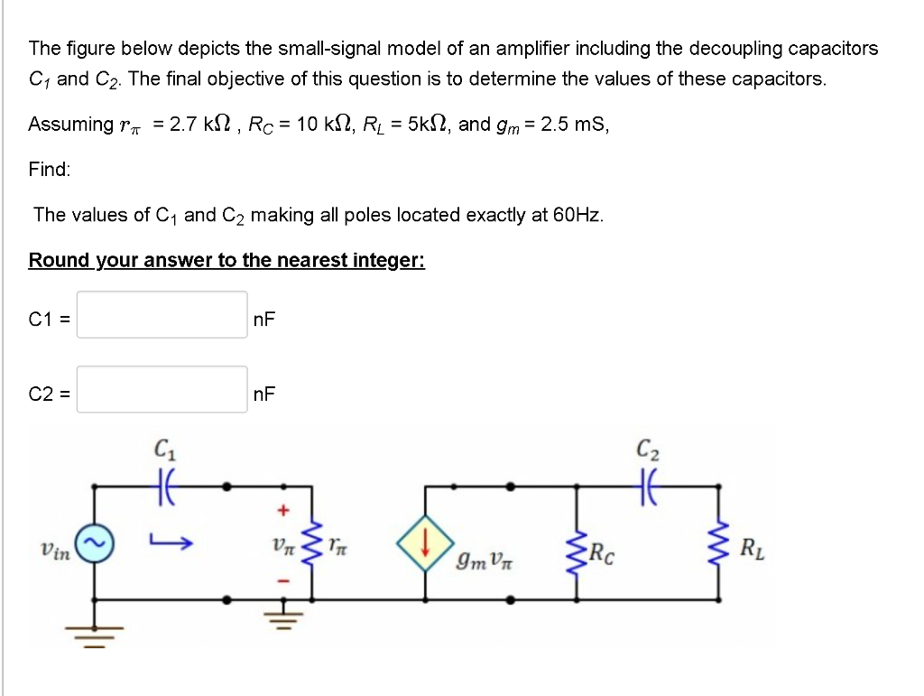 Solved The figure below depicts the small-signal model of an | Chegg.com