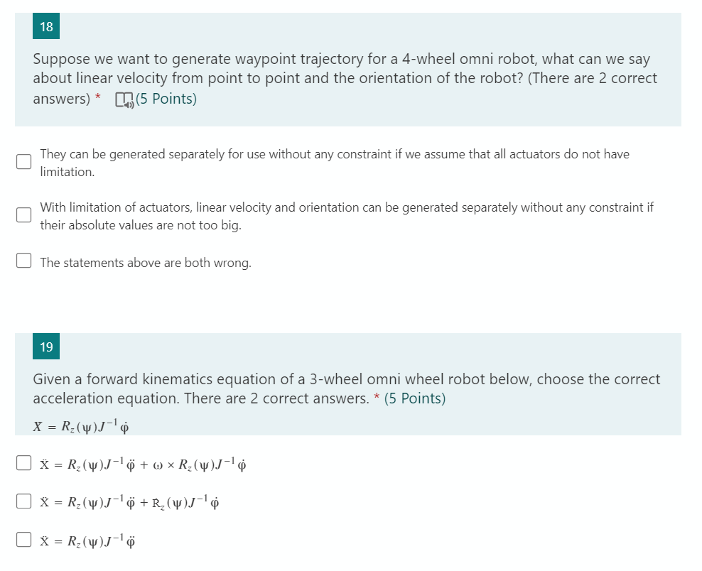 Solved 16 For an inverse kinematic equation of velocity | Chegg.com