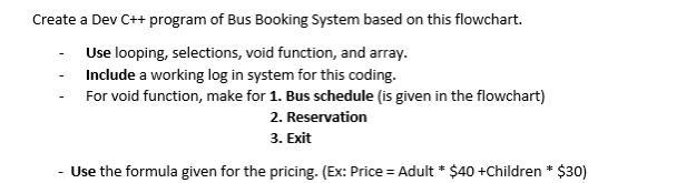 Solved Create A Dev C Program Of Bus Booking System Based 