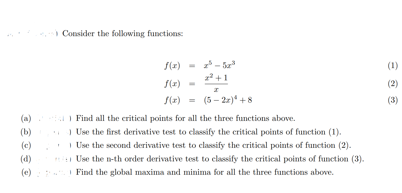 Solved j Consider the following functions: f(x) = (1) 25 – | Chegg.com