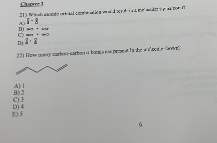 Solved Chapter 2 21) Which atomic orbital combination would | Chegg.com
