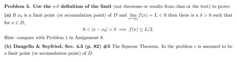 Solved 1-10 Problem 5. Use the e-8 definition of the limit | Chegg.com