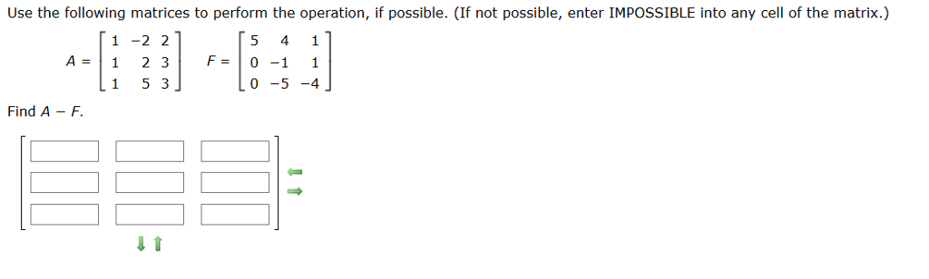 Solved Use the following matrices to perform the operation, | Chegg.com