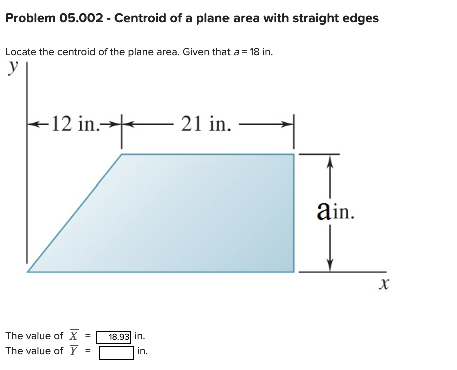 Solved Problem 05.002 - Centroid of a plane area with | Chegg.com