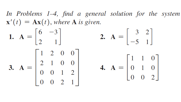 Solved In ﻿Problems 1-4, ﻿find a general solution for the | Chegg.com