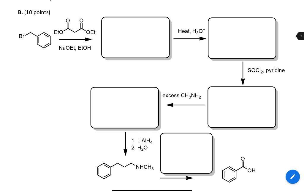 Solved Put in the empty boxes with the reagents or products | Chegg.com