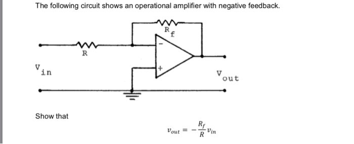 Solved The following circuit shows an operational amplifier | Chegg.com