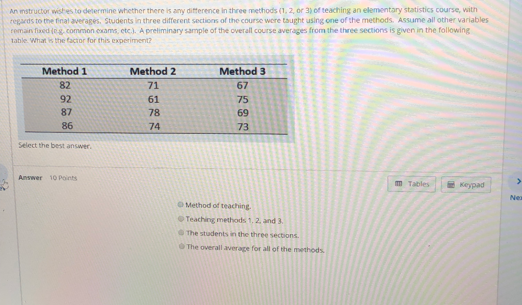 Solved An instructor wishes to determine whether there is | Chegg.com