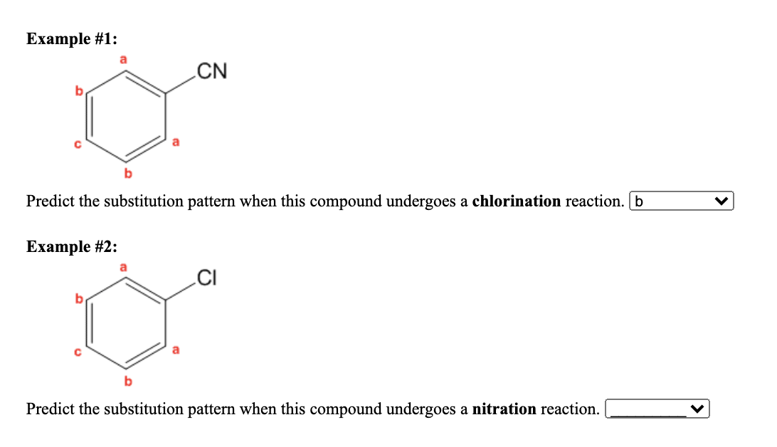 Solved Example #1: CN b Predict the substitution pattern | Chegg.com