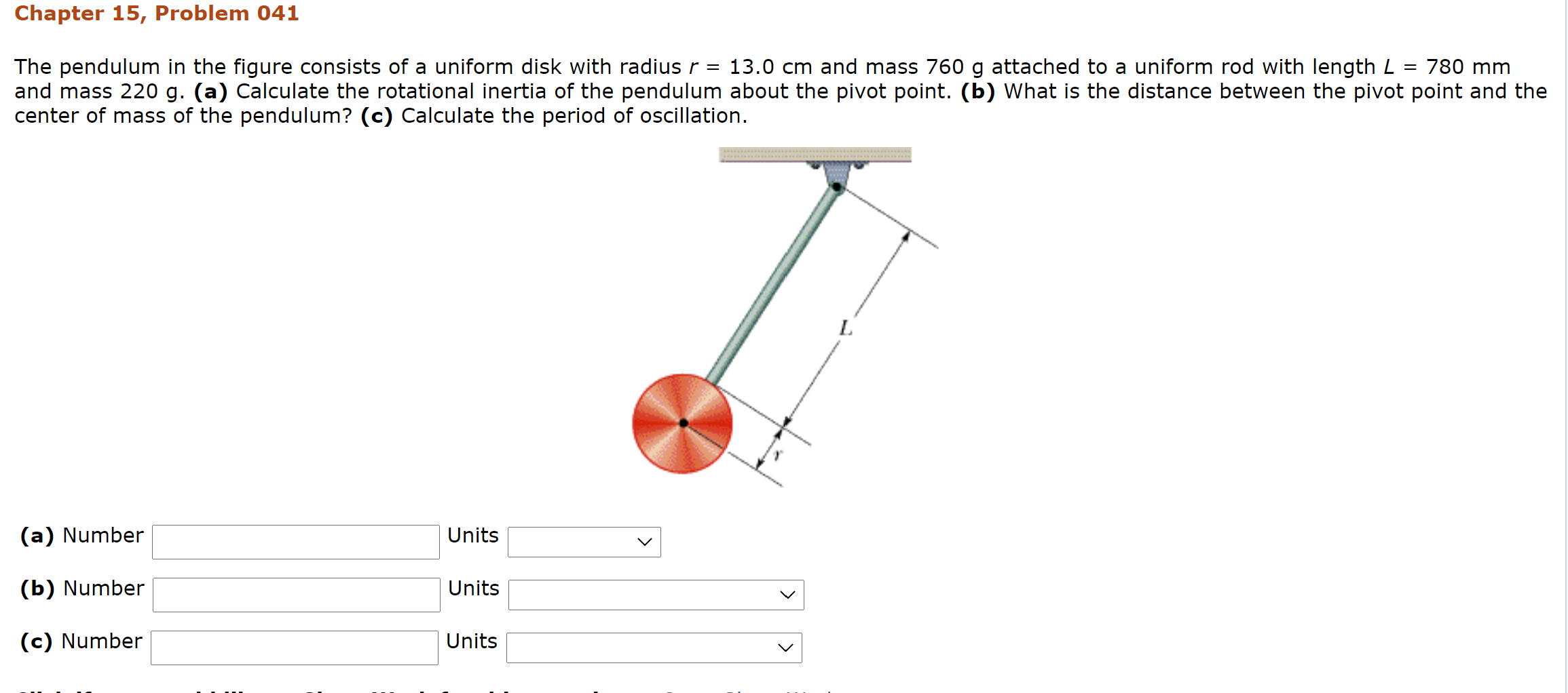 Solved Chapter 15, Problem 041 The pendulum in the figure | Chegg.com