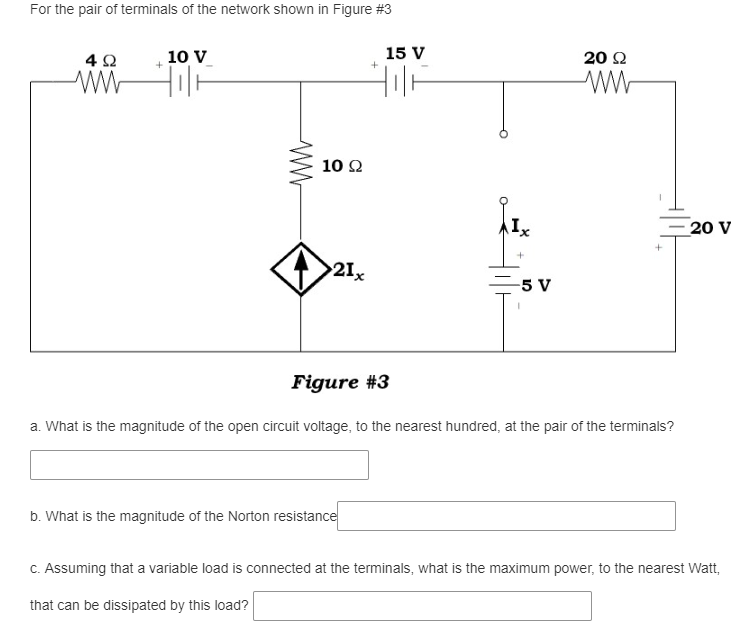 Solved For the pair of terminals of the network shown in | Chegg.com
