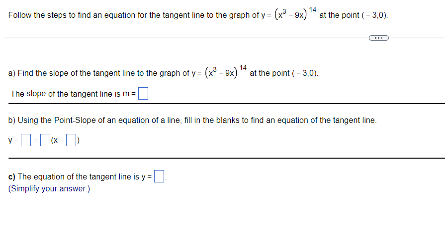 Solved Follow The Steps To Find An Equation For The Tangent