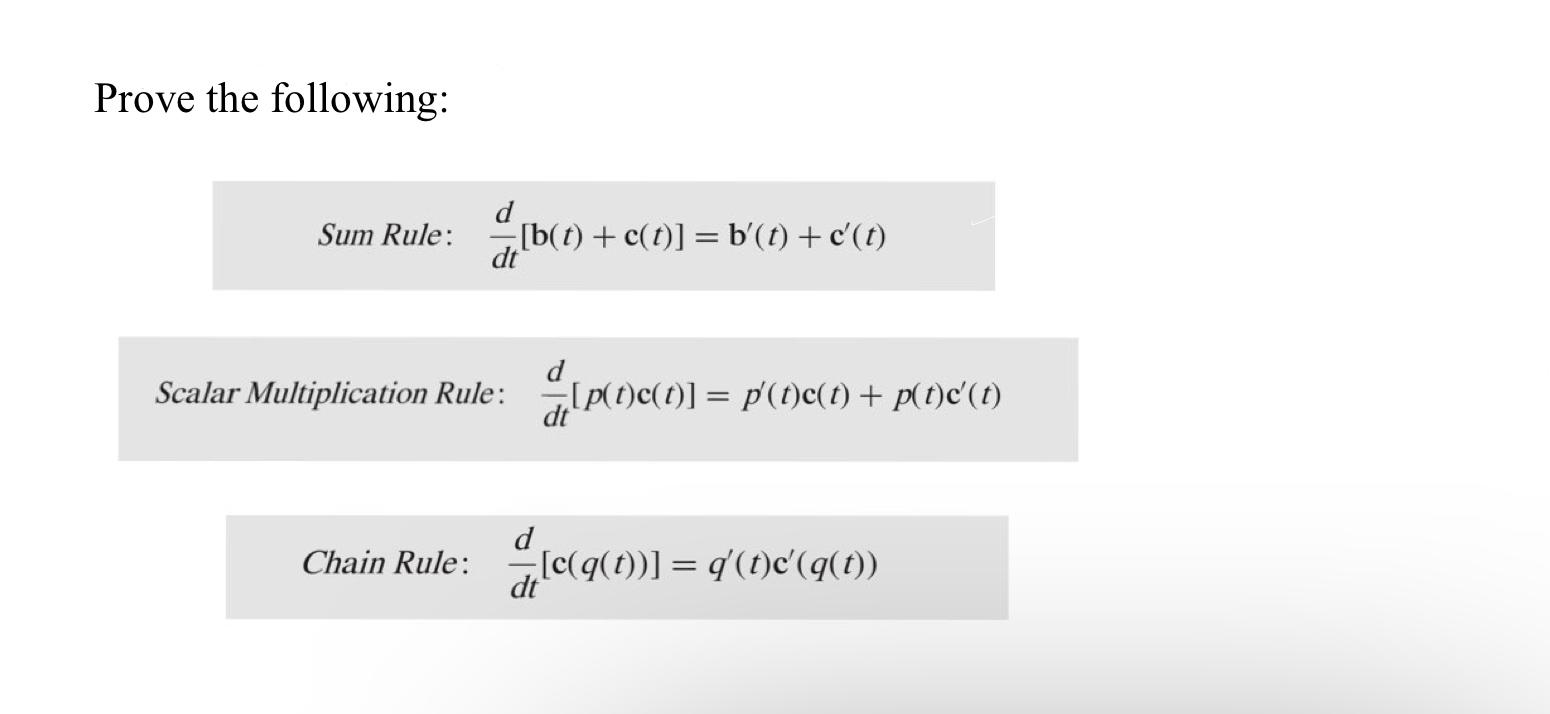 Prove the following: Sum Rule: dtd[ | Chegg.com