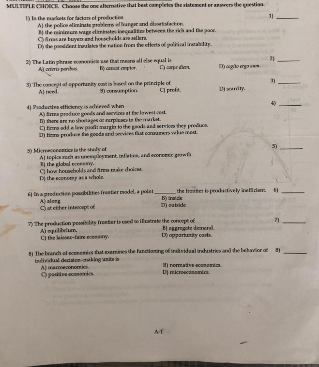 Solved MULTIPLE CHOICE. Choose the one alternative that best | Chegg.com