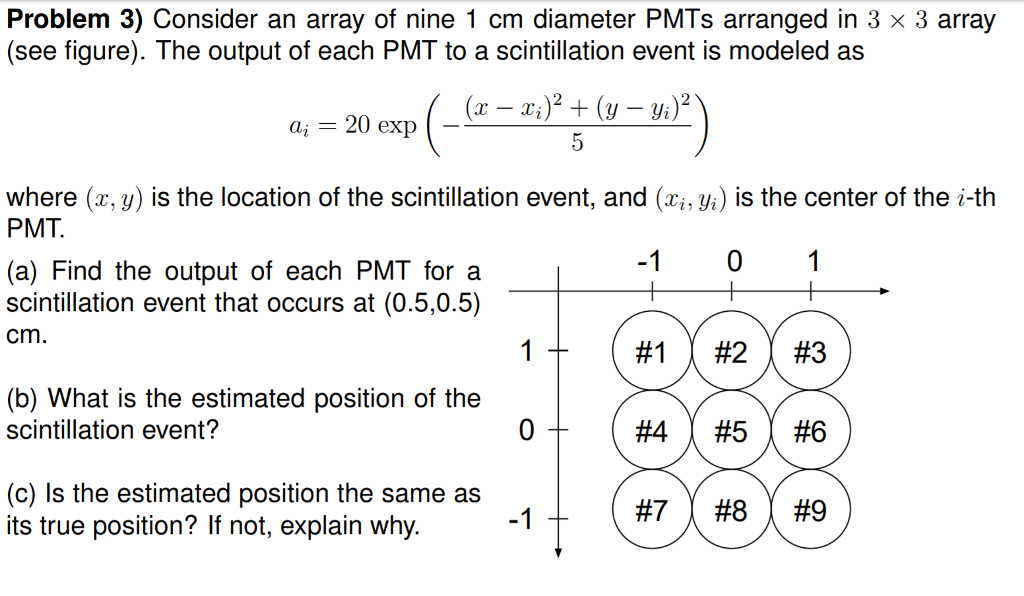Solved Problem 3) Consider an array of nine 1 cm diameter | Chegg.com