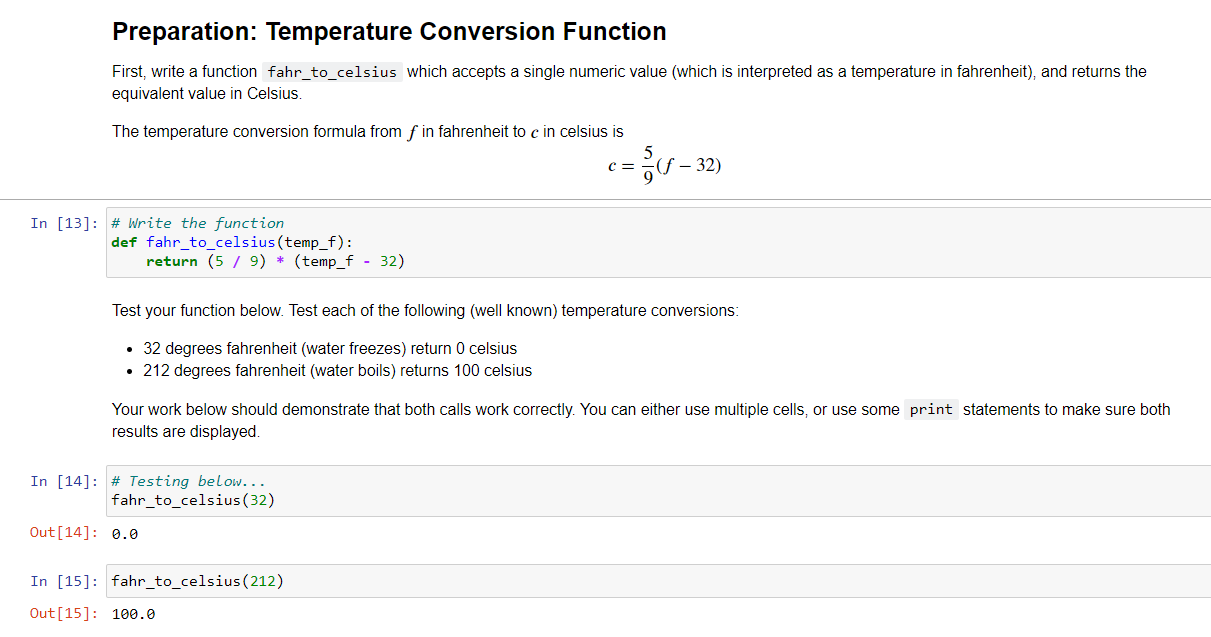 Solved Preparation: Temperature Conversion Function First, | Chegg.com Solved Preparation: Temperature Conversion Function First, | Chegg.com
