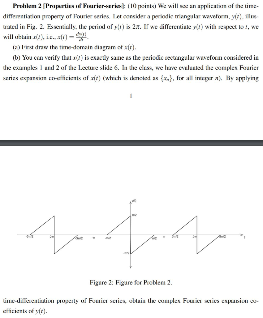 Solved Problem 2 [Properties of Fourier-series): (10 points) | Chegg.com