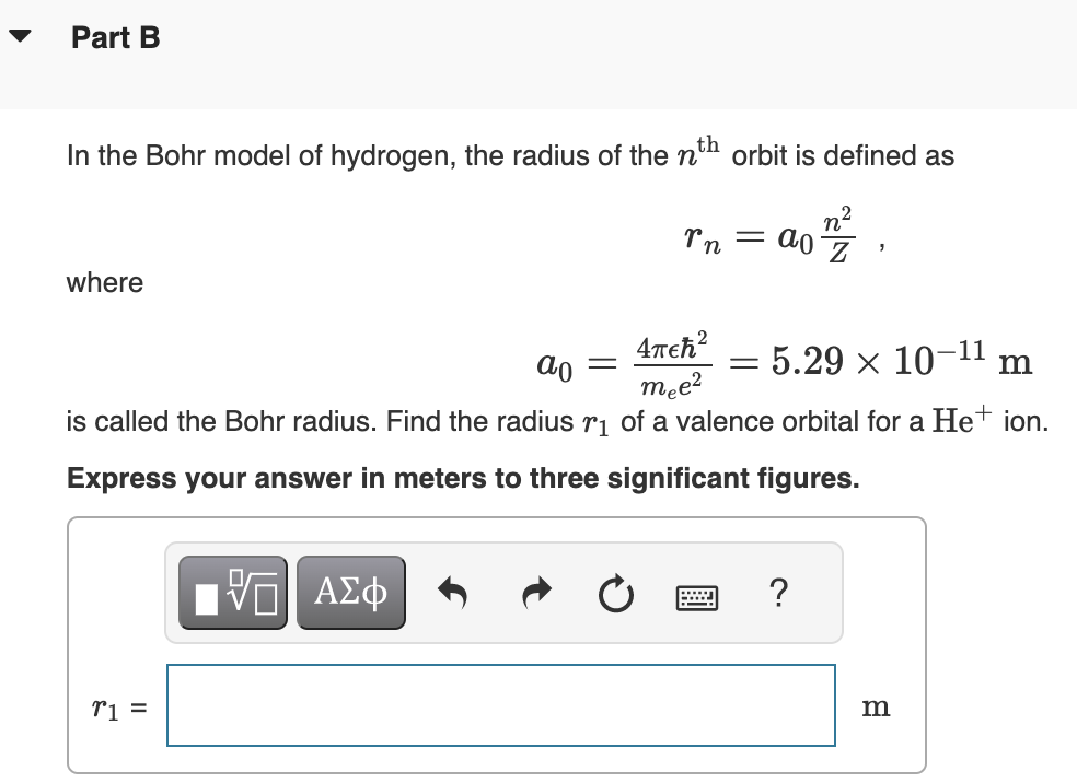 Solved According to the Bohr model of a hydrogen atom, the | Chegg.com
